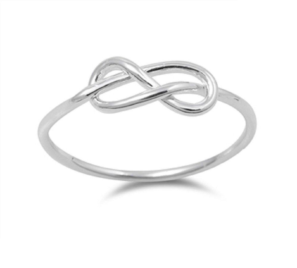 CloseoutWarehouse 925 Sterling Silver Infinity and Beyond Knot Ring Size 8