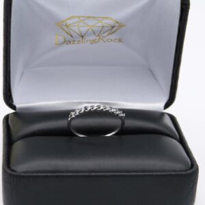 Dazzlingrock Collection 0.12 Cttw Round Black Diamond Ladies Anniversary Wedding Band in 925 Sterling Silver, Size 7