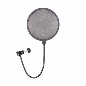 rok-it single layer microphone pop filter with c-clamp to fit most microphone stands; (ri-popfilter)