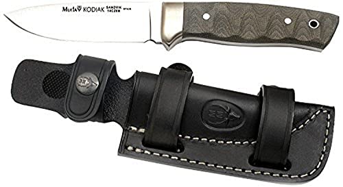 MUELA KODIAK-10G Canvas Micarta Handle Hunting Knife with Leather Sheath