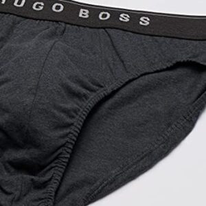 BOSS Men's Cotton 3 Pack Mini Brief, Charcoal/black/Dark Grey, Medium