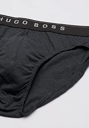 BOSS Men's Cotton 3 Pack Mini Brief, Charcoal/black/Dark Grey, Medium