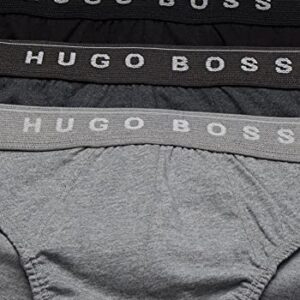 BOSS Men's Cotton 3 Pack Mini Brief, Charcoal/black/Dark Grey, Medium