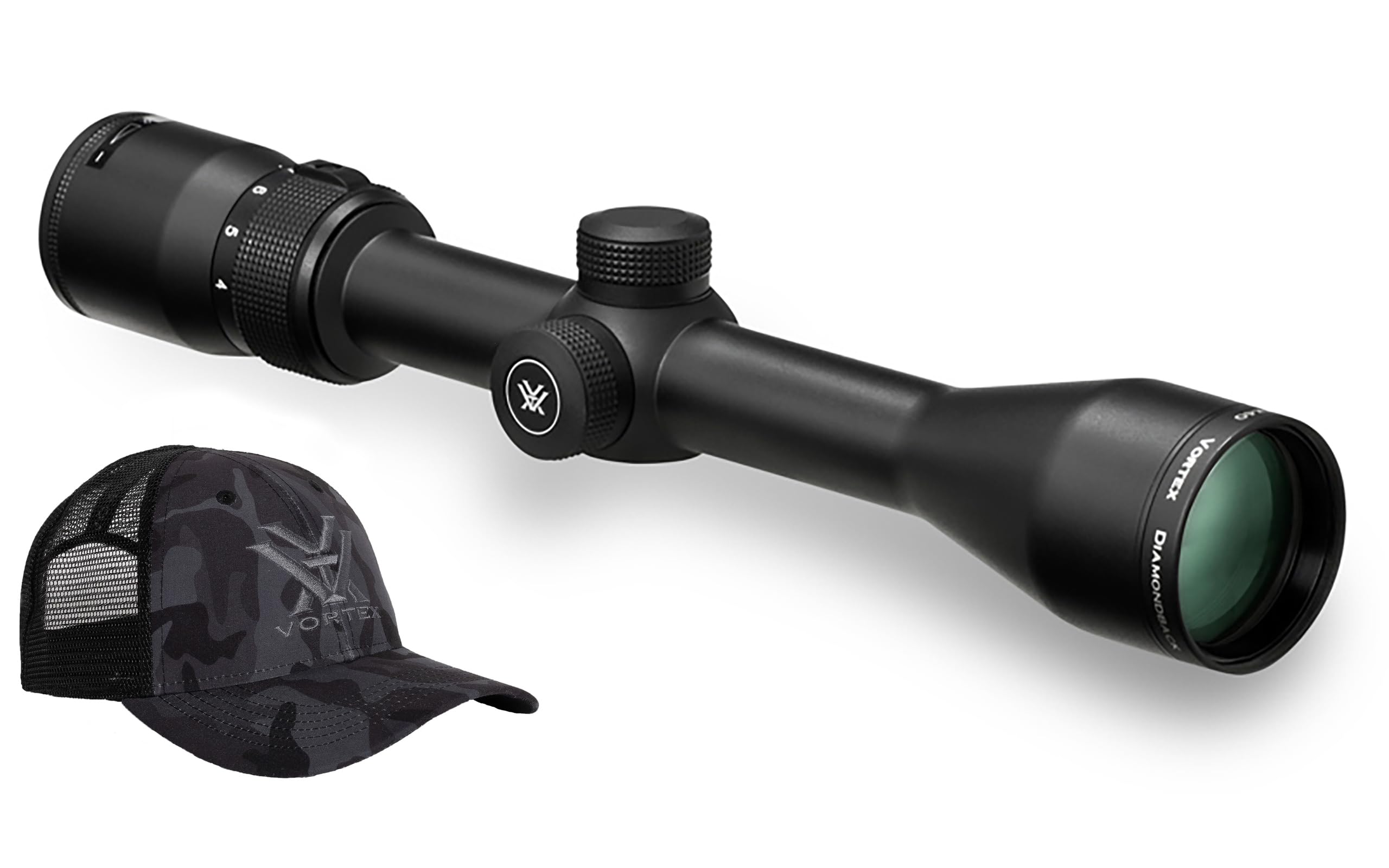 Vortex Optics Diamondback 4-12x40 Second Focal Plane Riflescope - Dead-Hold BDC Reticle (MOA) with Vortex Hat