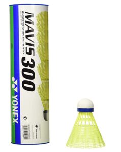 yonex mavis 300 badminton medium speed volant nylon shuttlecock, yellow, 1 dozen, 2 tube