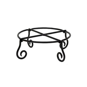 achla designs piazza flower pot plant stand, small,black