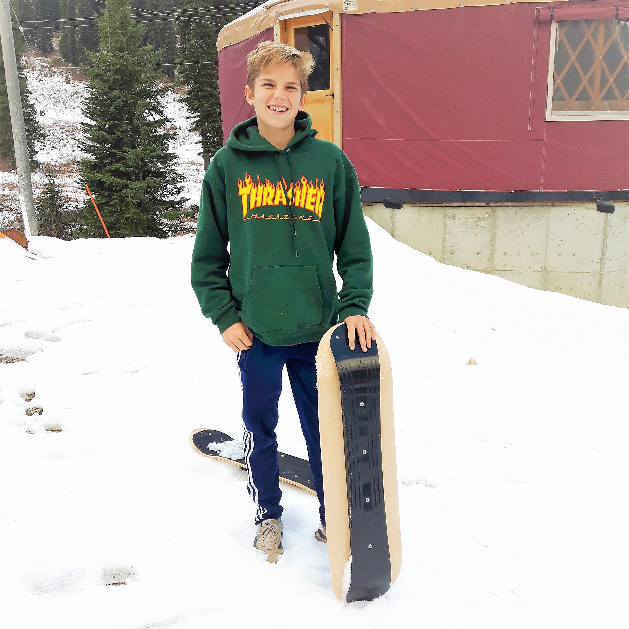 Slopedeck Snowskates - Light & Quick-Turning Snow Skateboard - Snow Skate for Skate Park Style Riding & Backyard Snow Fun - Outdoor Winter Fun - Snow Sport for Youth and Adults - Handmade in Canada