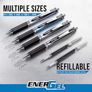 Pentel® EnerGel™ RTX Retractable Liquid Gel Pens, Medium Point, 0.7 mm, Assorted Colors, Pack Of 12 Pens