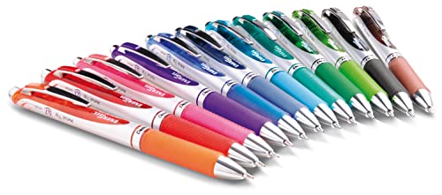 Pentel® EnerGel™ RTX Retractable Liquid Gel Pens, Medium Point, 0.7 mm, Assorted Colors, Pack Of 12 Pens