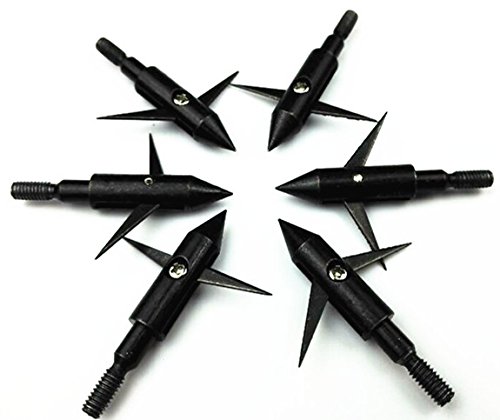 GPP 6PK 150gr Black Hunting 2 Blades Broadheads Arrowhead Bowfishing Arrow Tips