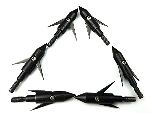 GPP 6PK 150gr Black Hunting 2 Blades Broadheads Arrowhead Bowfishing Arrow Tips