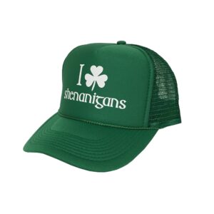 p&b i shamrock shenanigans, st patrick's day campaign adjustable unisex hat cap (green)