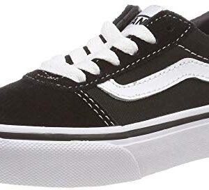 Vans Ward Low-Top Sneakers, Black ((Suede/Canvas) Black/White Iju), 12 US Unisex Little Kid