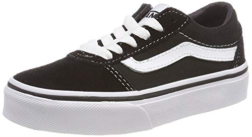 Vans Ward Low-Top Sneakers, Black ((Suede/Canvas) Black/White Iju), 12 US Unisex Little Kid