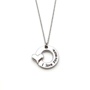 mother daughter necklace i love you more necklace 18 inch stainless steel necklace