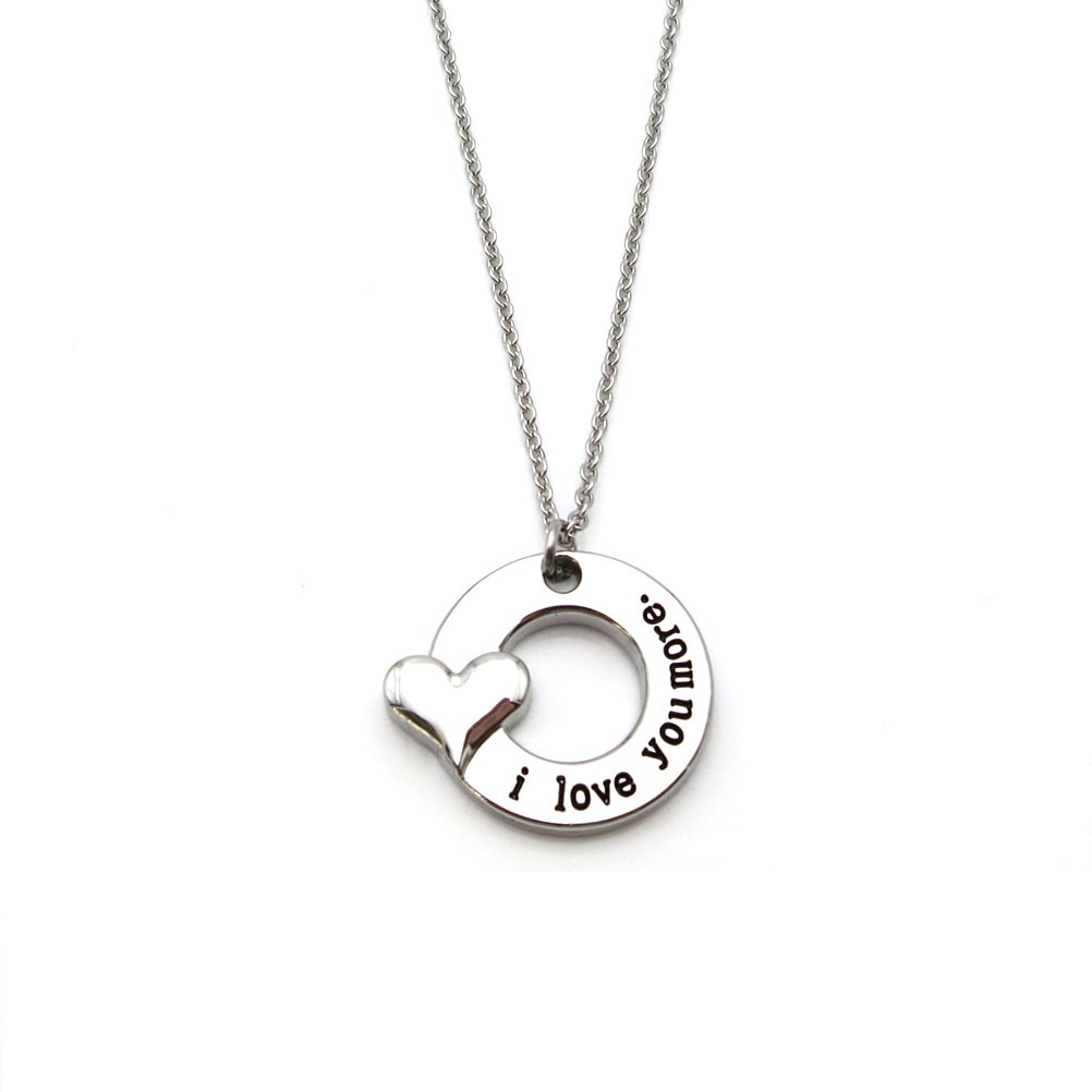 Mother Daughter Necklace I Love You More Necklace 18 inch Stainless Steel Necklace