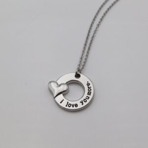 Mother Daughter Necklace I Love You More Necklace 18 inch Stainless Steel Necklace