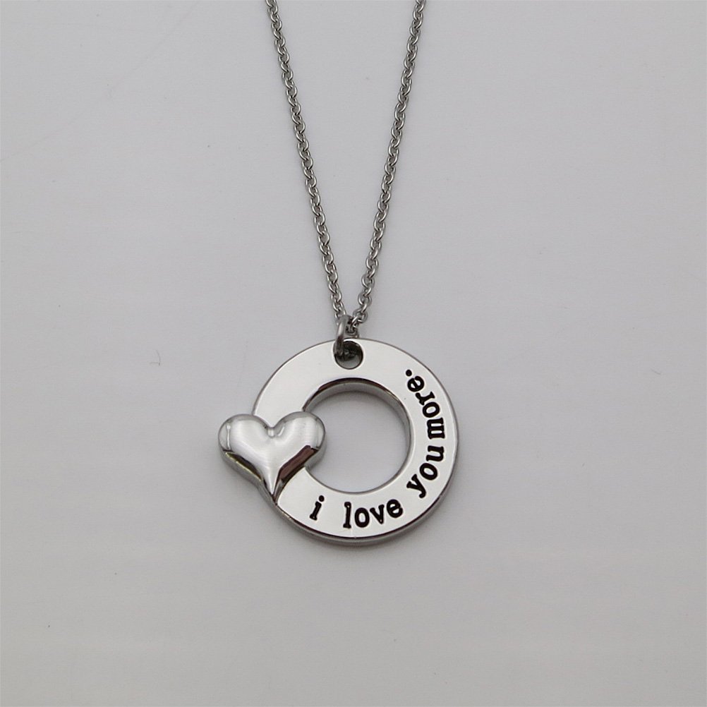 Mother Daughter Necklace I Love You More Necklace 18 inch Stainless Steel Necklace