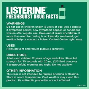 Listerine Freshburst Antiseptic Mouthwash with Germ-Killing Oral Care Formula to Fight Bad Breath, Plaque and Gingivitis, 1.5 L