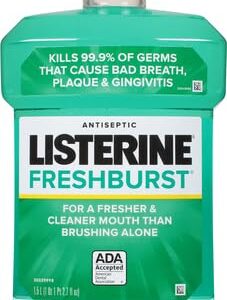 Listerine Freshburst Antiseptic Mouthwash with Germ-Killing Oral Care Formula to Fight Bad Breath, Plaque and Gingivitis, 1.5 L