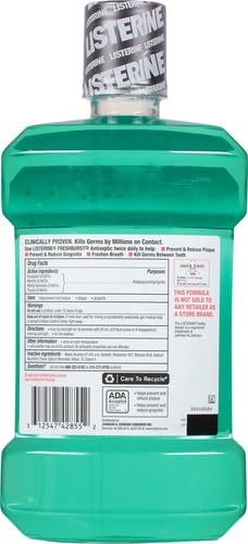 Listerine Freshburst Antiseptic Mouthwash with Germ-Killing Oral Care Formula to Fight Bad Breath, Plaque and Gingivitis, 1.5 L