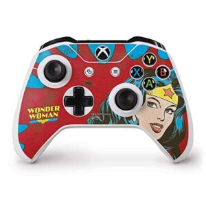 skinit decal gaming skin compatible with xbox one s controller - officially licensed warner bros wonder woman vintage profile design