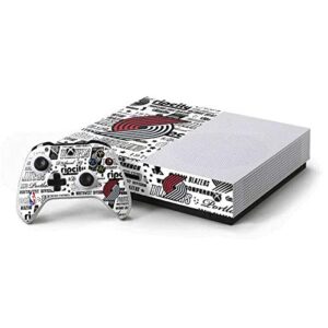 skinit decal gaming skin compatible with xbox one s console and controller bundle - officially licensed nba portland trail blazers historic blast design