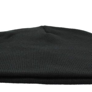 Top Level Short Plain Beanie - Winter Unisex Plain Knit Hat (Black)