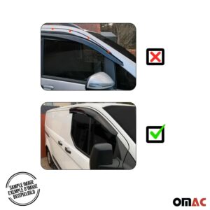 OMAC Window Visor Vent Rain Guard Deflector for Ford Transit 2015-2020 Smoke 2X