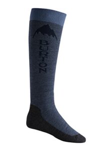 burton mens emblem midweight sock, mood indigo heather, large