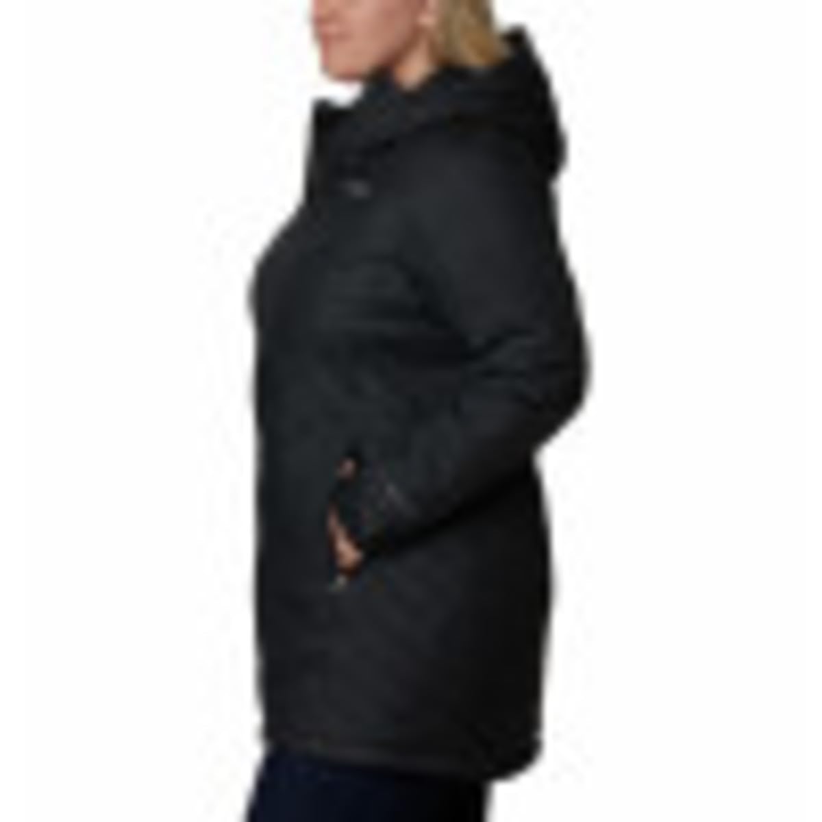 Columbia Women's Heavenly Long Hooded Jacket, Black, 1X