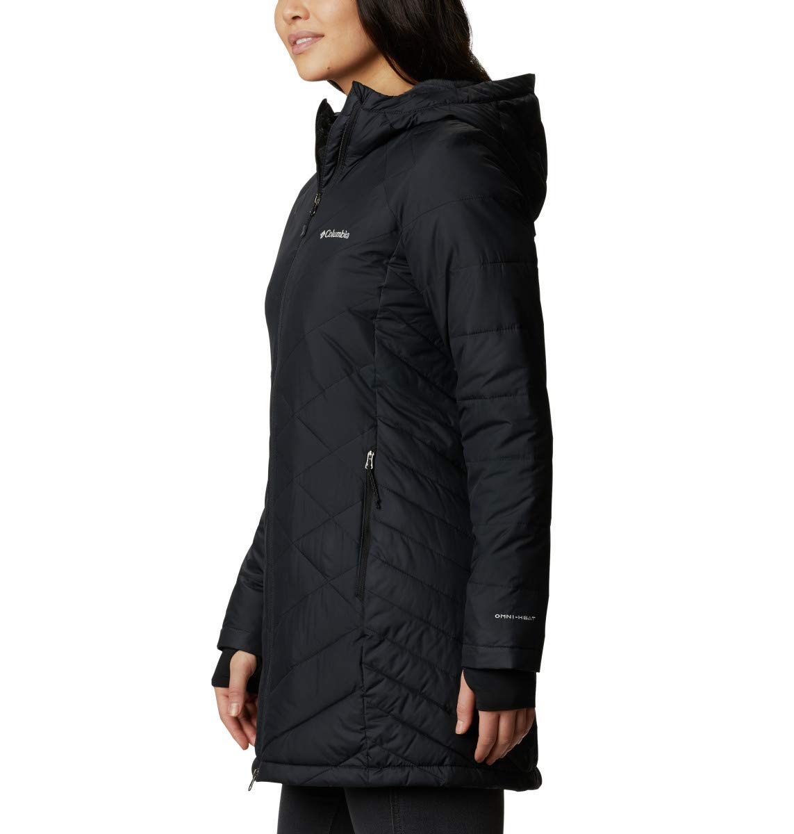 Columbia Women's Heavenly Long Hooded Jacket, Black, 1X