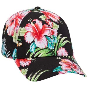 otto hawaiian pattern cotton twill 6 panel low profile baseball cap - design001