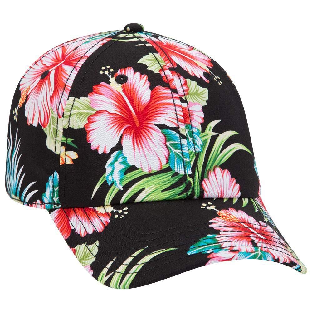 OTTO Hawaiian Pattern Cotton Twill 6 Panel Low Profile Baseball Cap - Design001