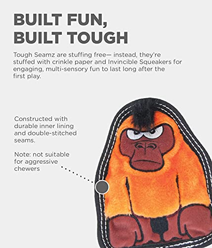 Outward Hound Tough Seamz Gorilla Plush Dog Toy, Small