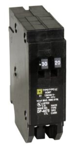 square d by schneider electric homt3020 homeline 1-30-amp 1-20-amp single-pole tandem circuit breaker