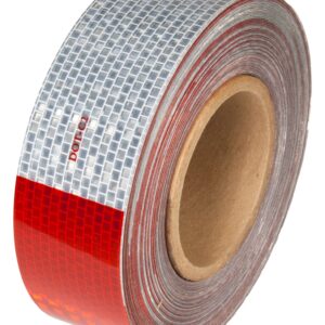 INCOM Manufacturing: Conspicuity Transport Truck Trailer DOT-C2 Reflective Tape, 6 Inch / 6 Inch Pattern, 2 Inch x 150 Foot, Red/White – for Trailers, Outdoors, Trucks