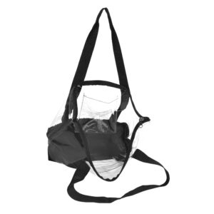 DALIX Clear Shopping Bag Security Work Tote Shoulder Bag Womens Handbag in Black Trim