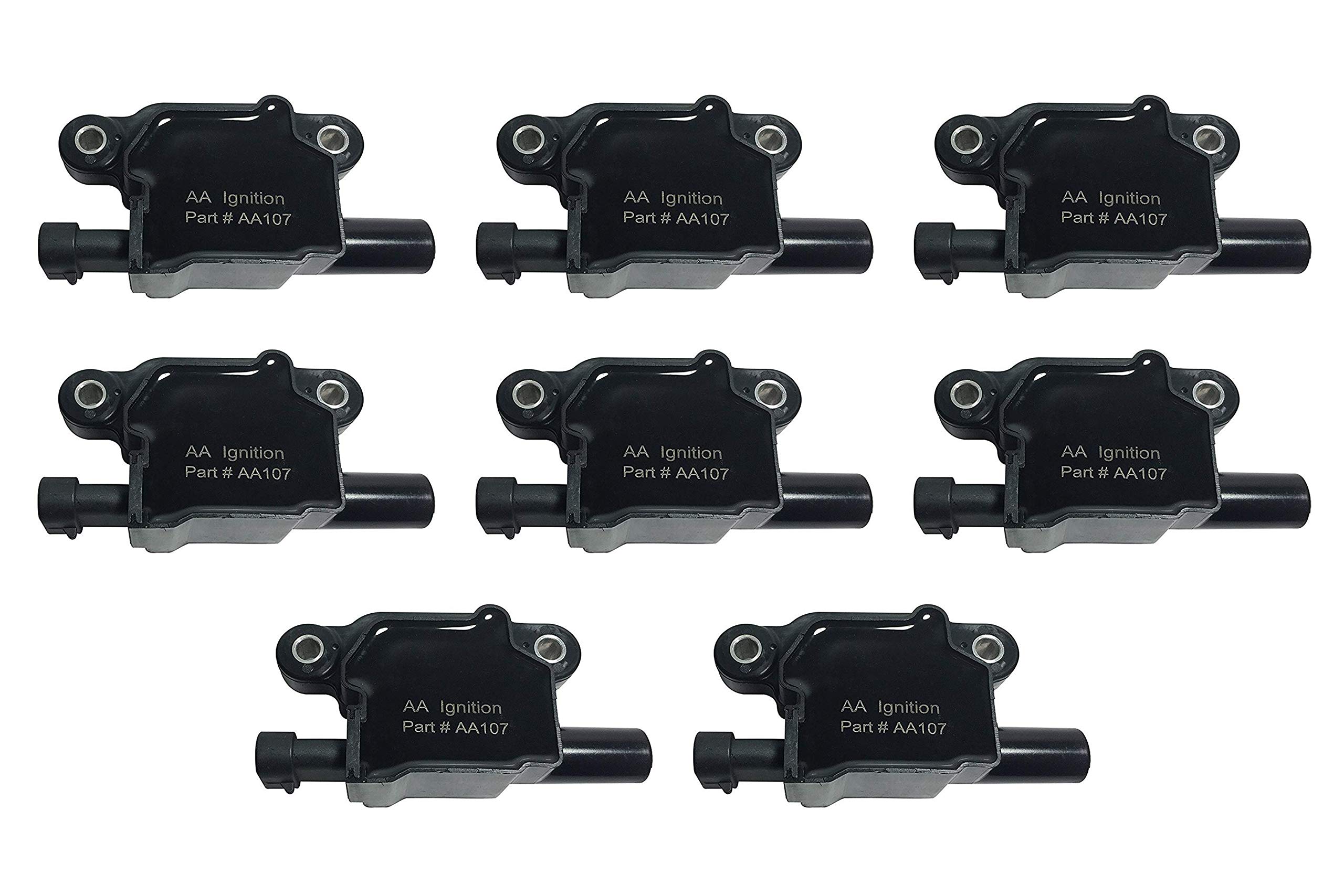 Ignition Coil Pack Set of 8 - Replaces 12570616, D510C - Compatible with Chevy, GMC, Pontiac, Cadillac 5.3L, 6.0L V8 - G8, Grand Prix, Tahoe, Yukon, Silverado, Impala, Trailblazer, Avalanche