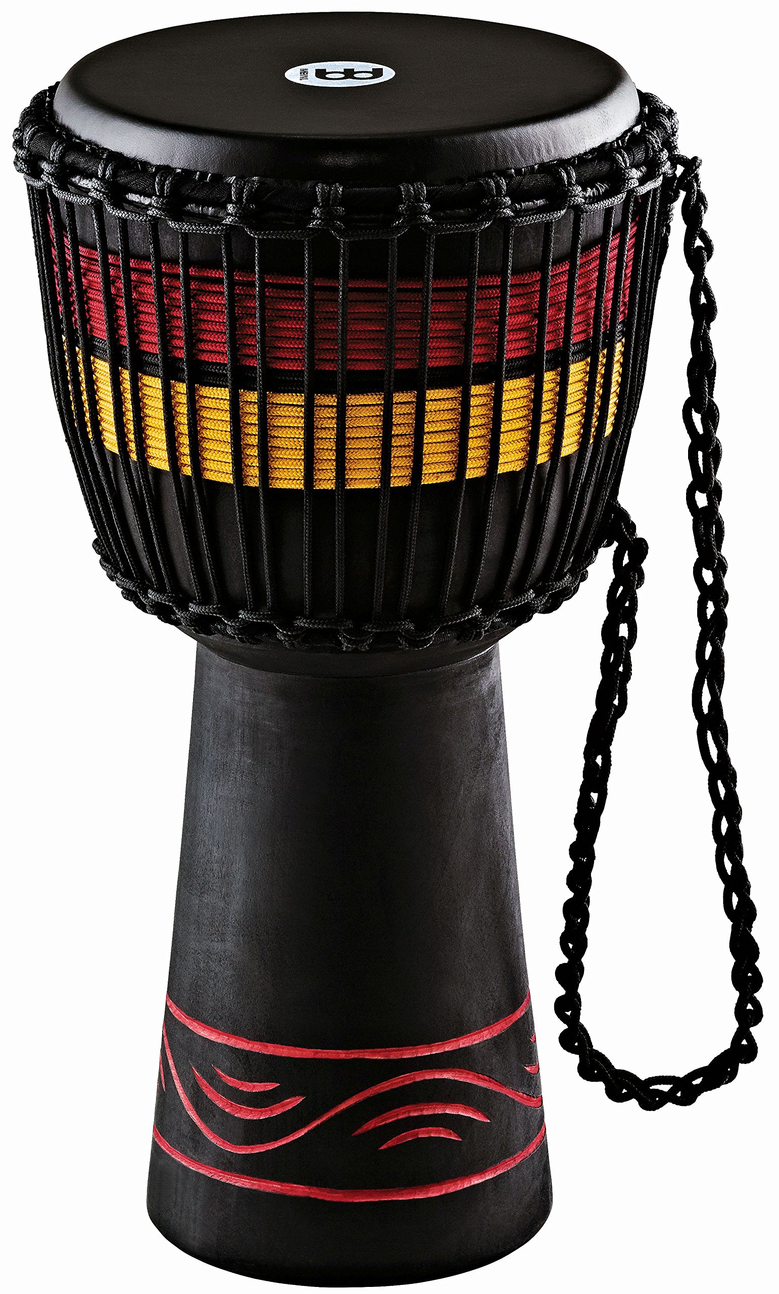 Meinl Percussion Style Djembe Drum, Hand Carved Mahogany — NOT Made in China — African Mali Weave Rope Tuning, 2-Year Warranty (ADJ7-M)