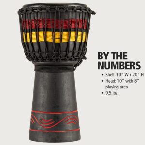 Meinl Percussion Style Djembe Drum, Hand Carved Mahogany — NOT Made in China — African Mali Weave Rope Tuning, 2-Year Warranty (ADJ7-M)