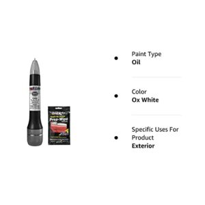 Dupli-Color AFM0229 OxWhite Exact-Match Scratch Fix All-in-1 Touch-Up Paint for Ford Vehicles (A9,YO,YZ,9L) Bundle with Prep Wipe Towelette (2 Items)