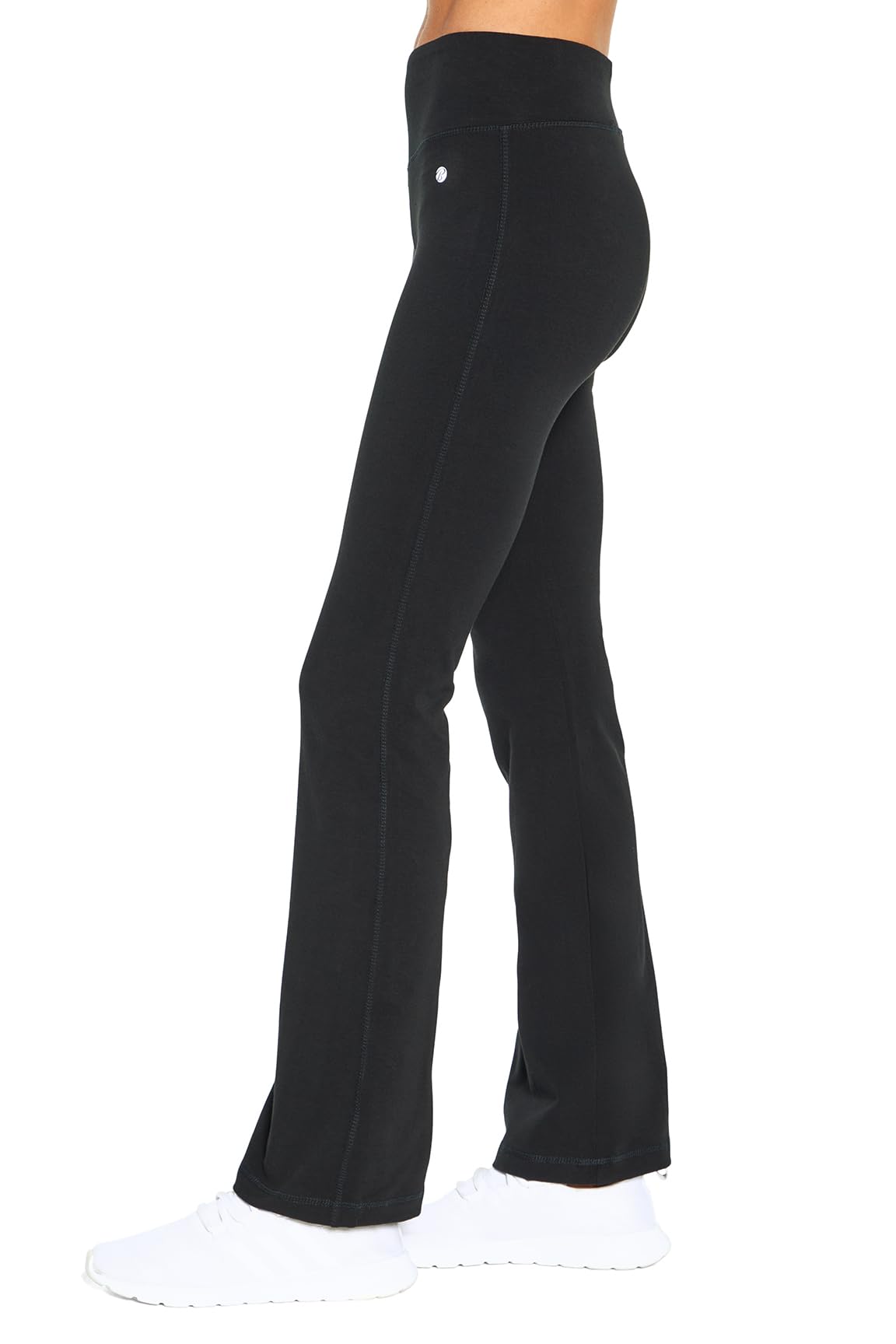 Bally Total Fitness Women's High Rise Tummy Control Bootleg Pant, Black, Medium