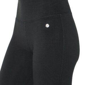 Bally Total Fitness Women's High Rise Tummy Control Bootleg Pant, Black, Medium