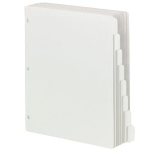 smead three-ring binder index dividers, 18-cut tab, letter size, white, 96 per box (89418)