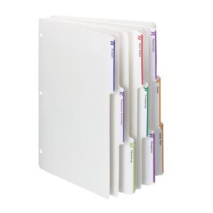 smead viewables three-ring binder index dividers, 13-cut tab, letter size, white, 75 per box (89413)