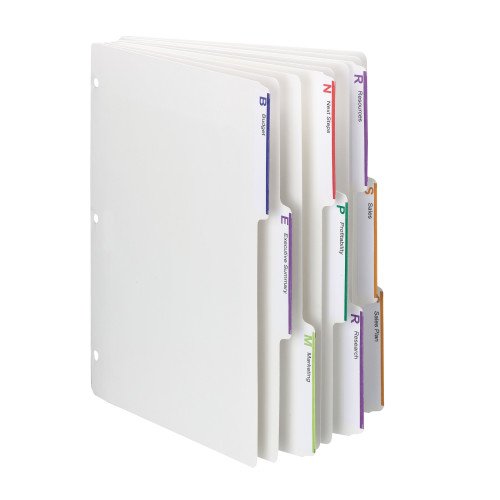 Smead Viewables Three-Ring Binder Index Dividers, 13-Cut Tab, Letter Size, White, 75 per Box (89413)