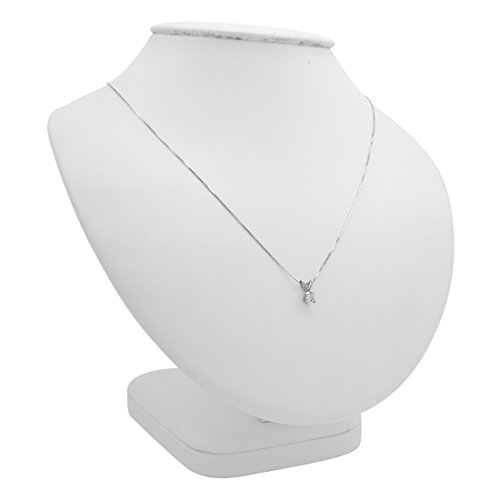 Amanda Rose Collection AGS Certified 1/3ct REAL Diamond Solitaire Pendant Necklace for Women in 14K White Gold on an 18 in. Box Chain