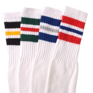 PH Mens Classic Three Stripe Sports Tube Socks Size 13-15 (4-Pairs)