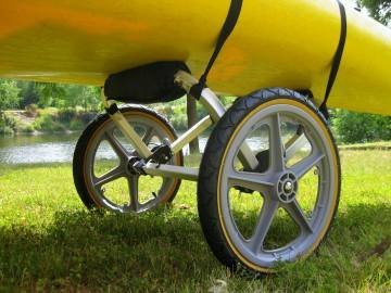 WIKE Kayak Canoe and Surf Cart - Includes Ultra Lite Smart Stick Tow Bar